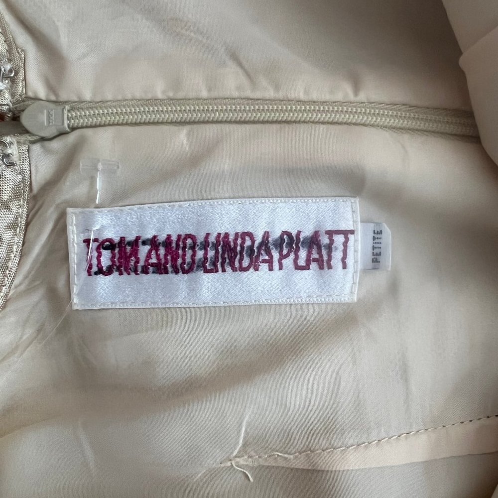 Tom And Linda Platt Embroidered Gold Dress - Gem